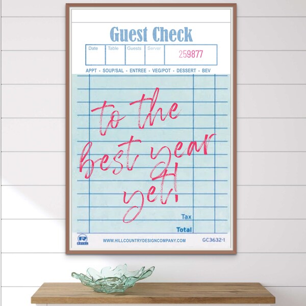 Guest Check Posters - Etsy