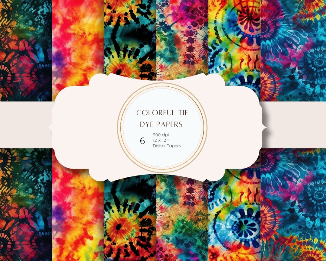 Colorful Tie Dye Digital Download Paper Bundle - Etsy