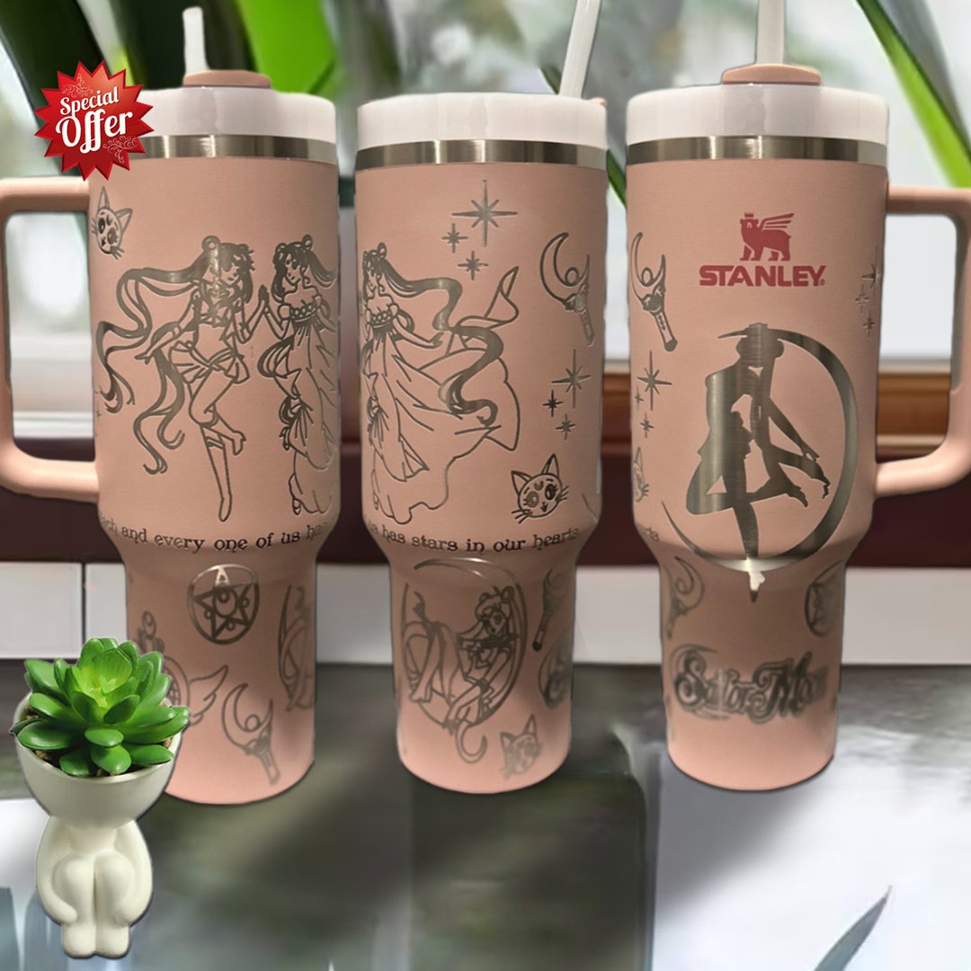 Sailor Moon Stanley Tumbler Cup, Anime Laser Engraved Full Wrap Custom ...