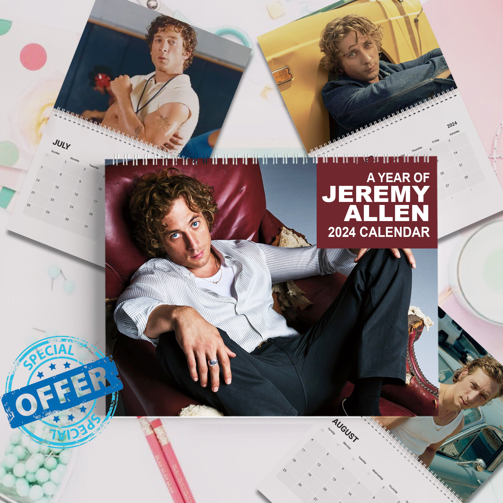 Jeremy Allen Calendar Vol.1 - 2024 Calendar, Wall Calendar 2024 sold by ...