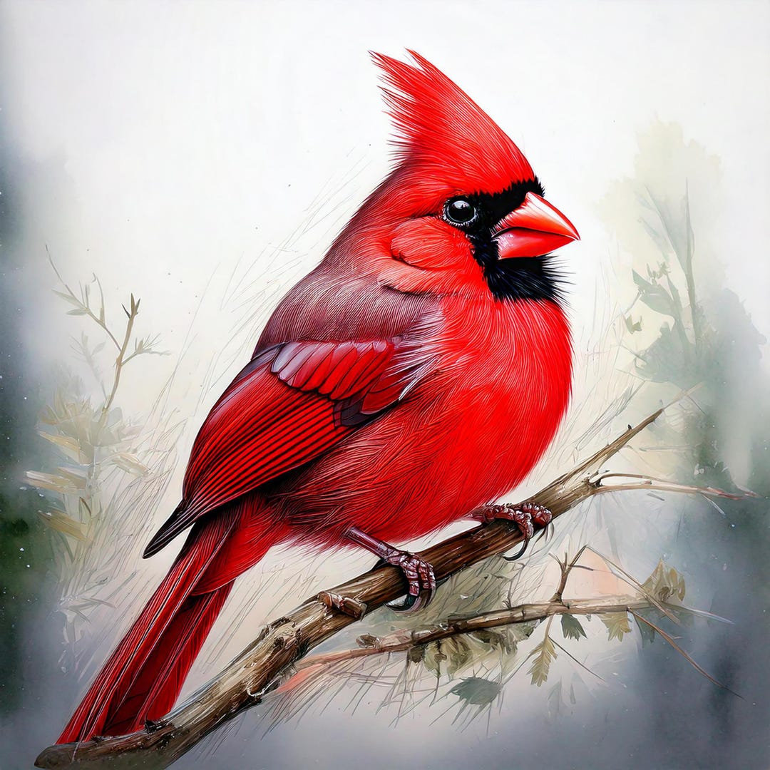 Northern Cardinal Square - Etsy