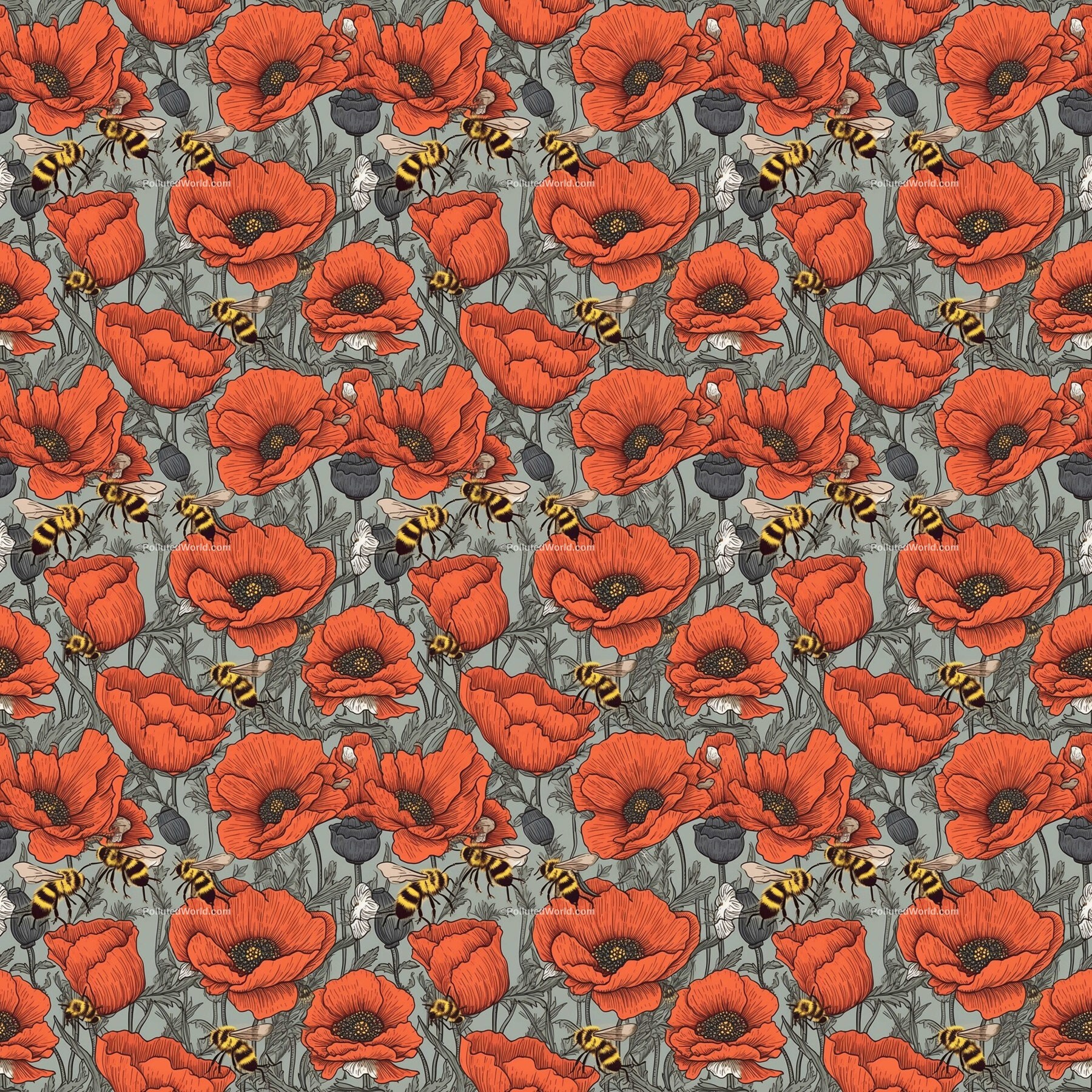 Floral Bee 10 Seamless Pattern Digital Paper Image - Etsy