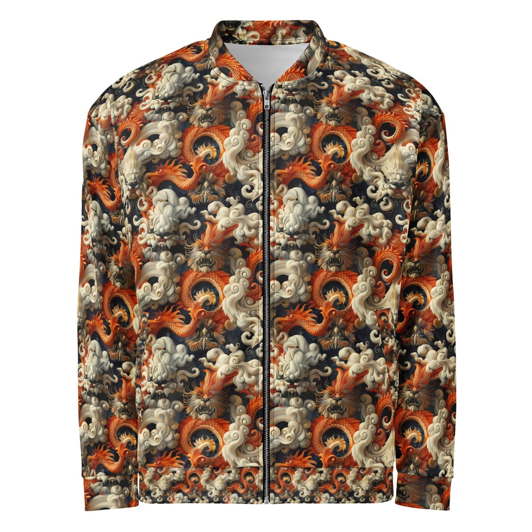 Bomber Jacket Chinese Dragon Orange - Etsy