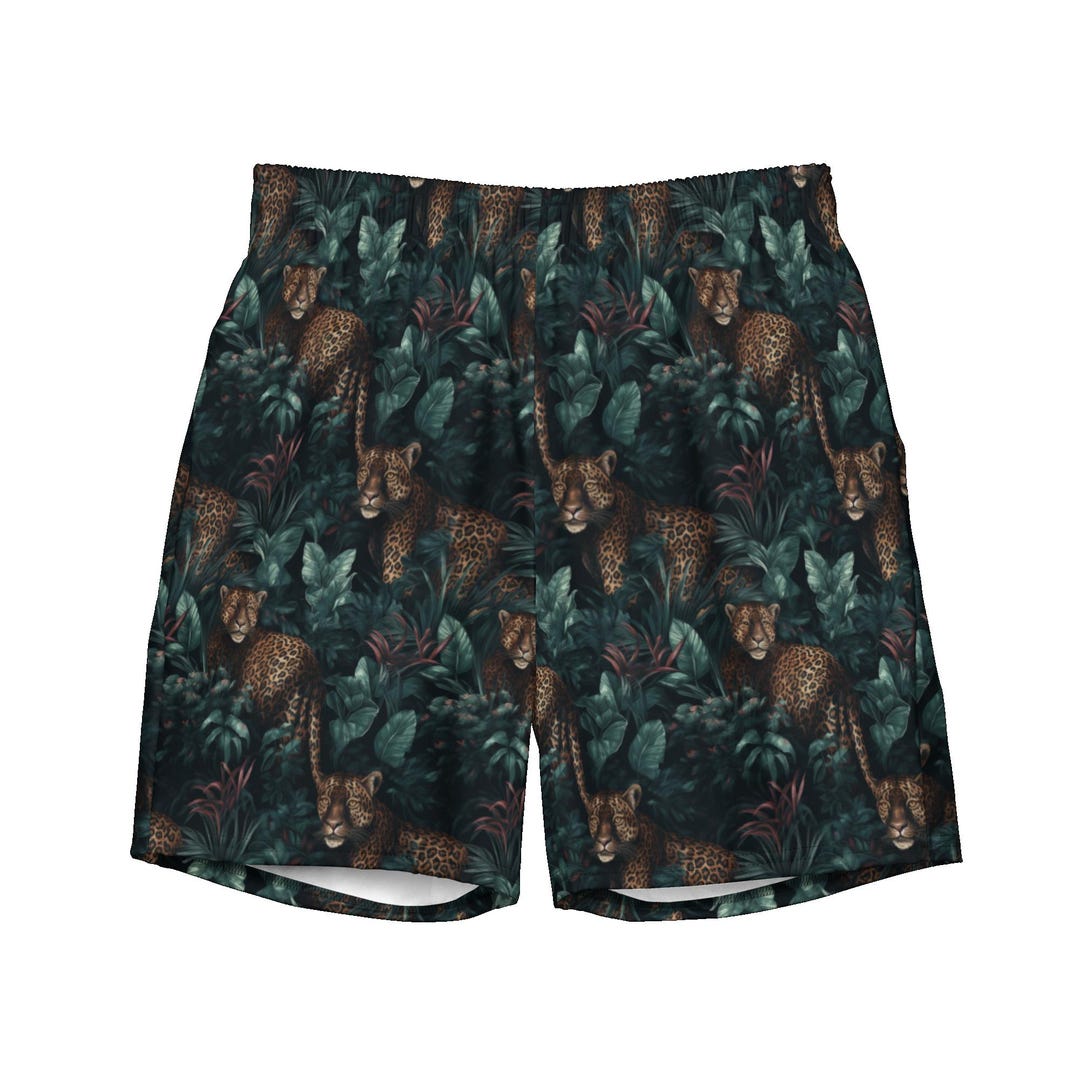 Jungle Leopard Swim Trunks - Etsy