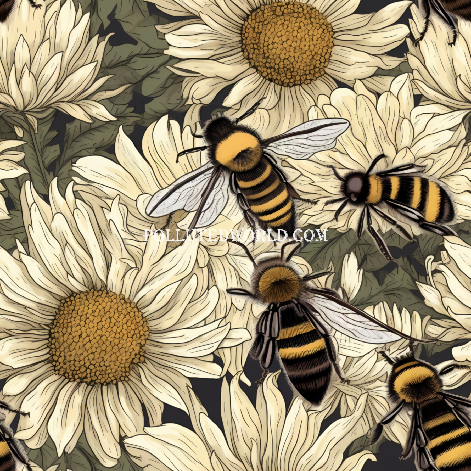 Floral Bee 18 Seamless Pattern Digital Paper Image 300 Dpi - Etsy