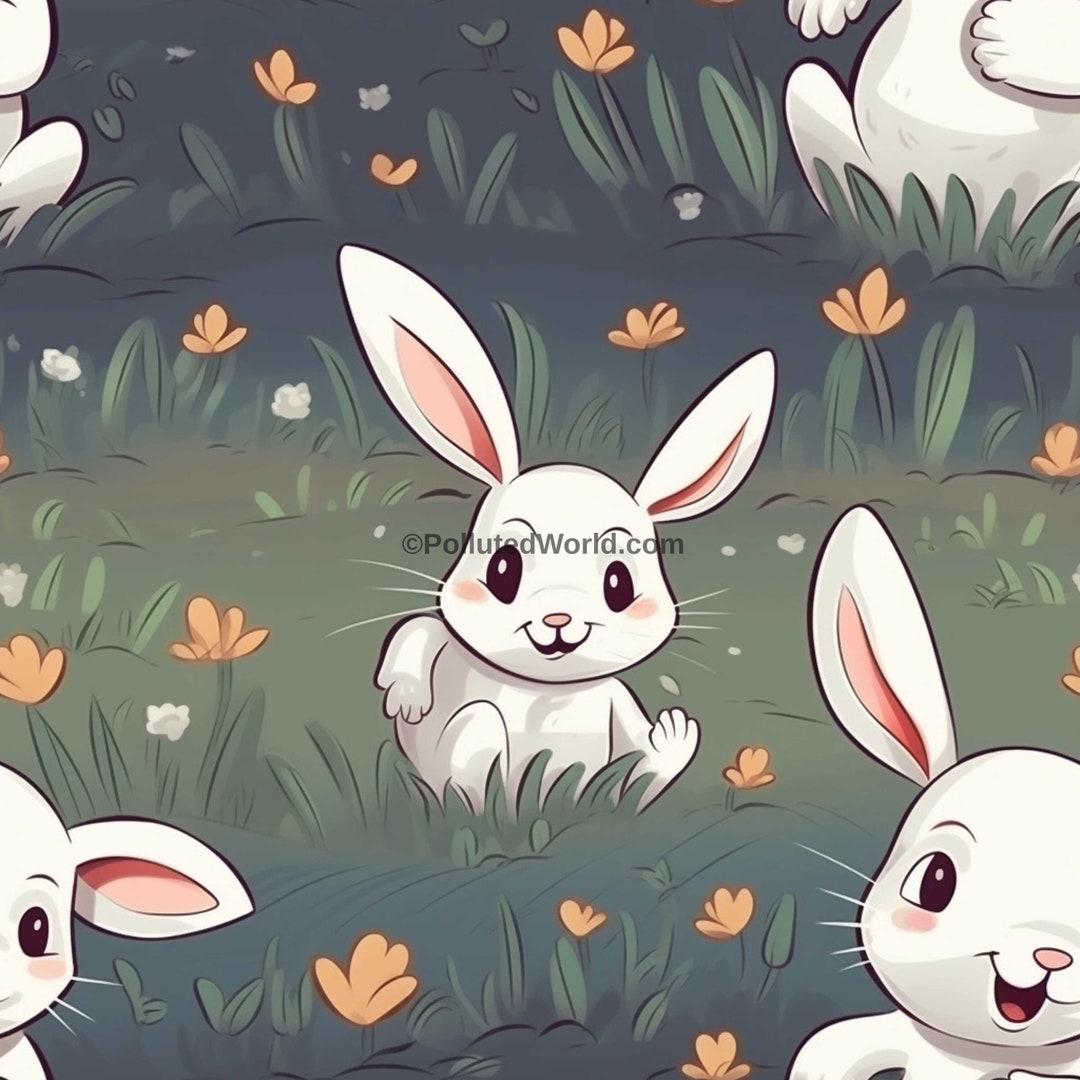 Cartoon Rabbit 1 Seamless Pattern Digital Paper Image - Etsy