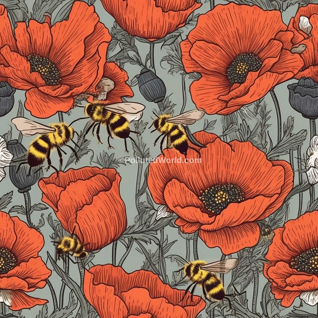Floral Bee 10 Seamless Pattern Digital Paper Image - Etsy
