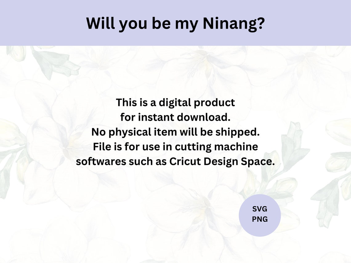 Will You Be My Ninang Svg | Digital Download | Will You Be My Godmother ...