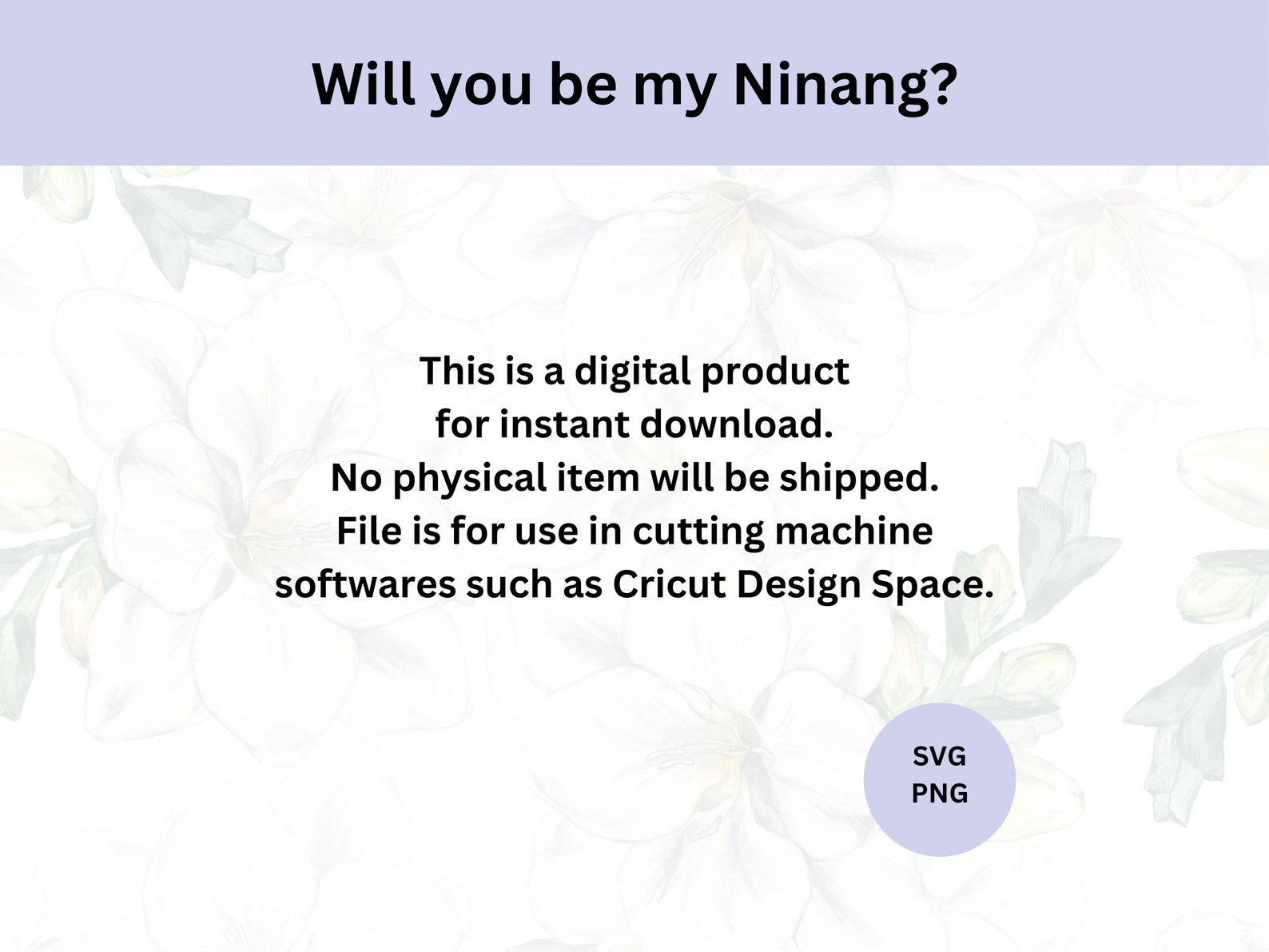 Will You Be My Ninang Svg | Digital Download | Will You Be My Godmother ...