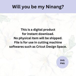 Will You Be My Ninang Svg | Digital Download | Will You Be My Godmother ...