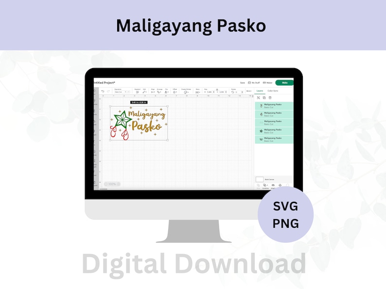 Maligayang Pasko Svg Digital Download Filipino Merry Christmas Filipino ...