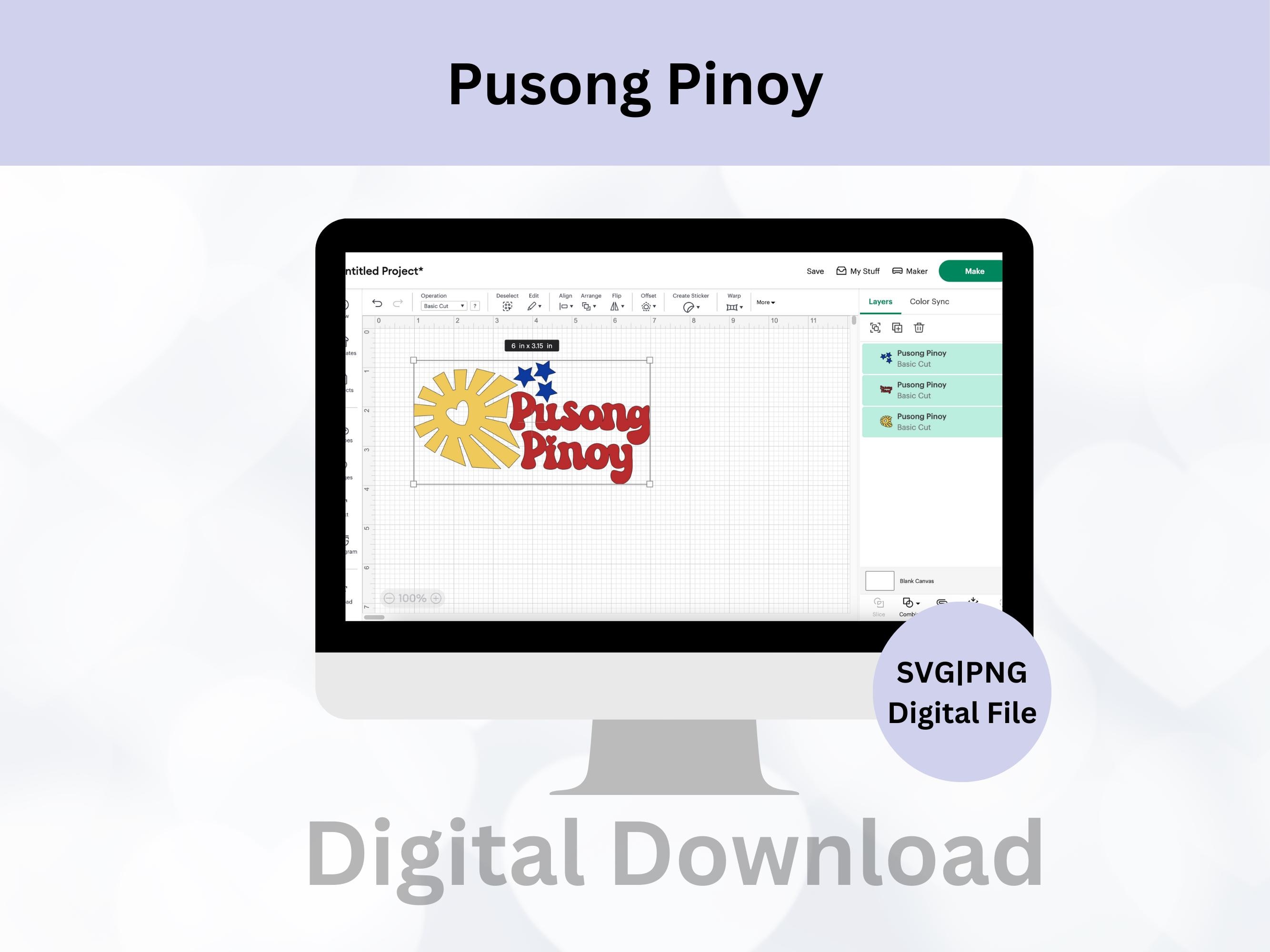 Pusong Pinoy Svg | Digital Download | Filipino Svg | Pinoy Svg ...