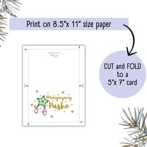 Printable Christmas Card | Maligayang Pasko Printable Card | 5"x7 ...