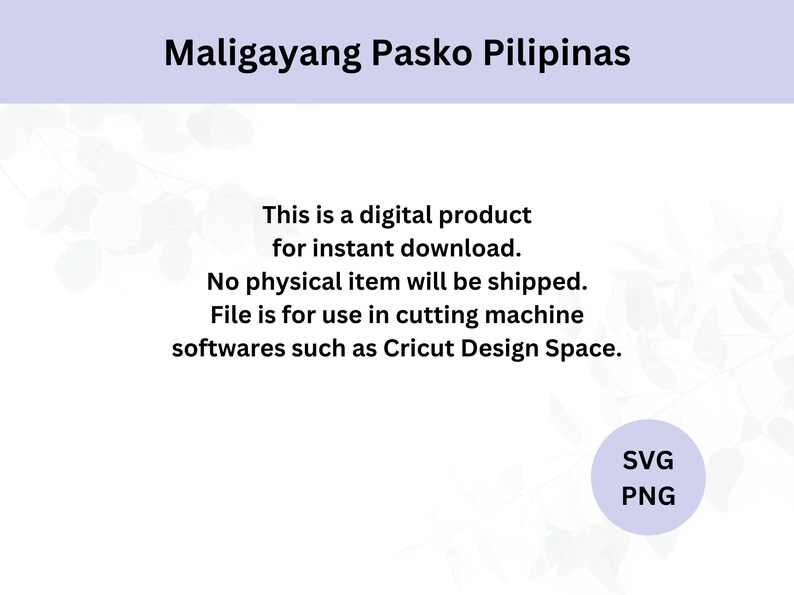 Maligayang Pasko Pilipinas Svg | Digital Download | Filipino Merry ...