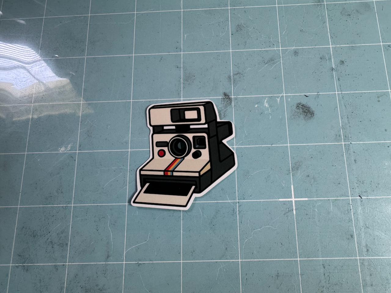 Retro Polaroid Camera Sticker – Vintage Instant Camera With Rainbow ...