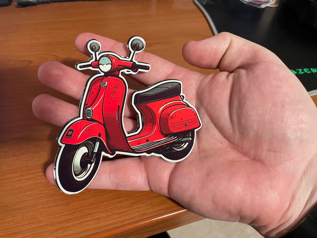 Red Moped Sticker - Etsy