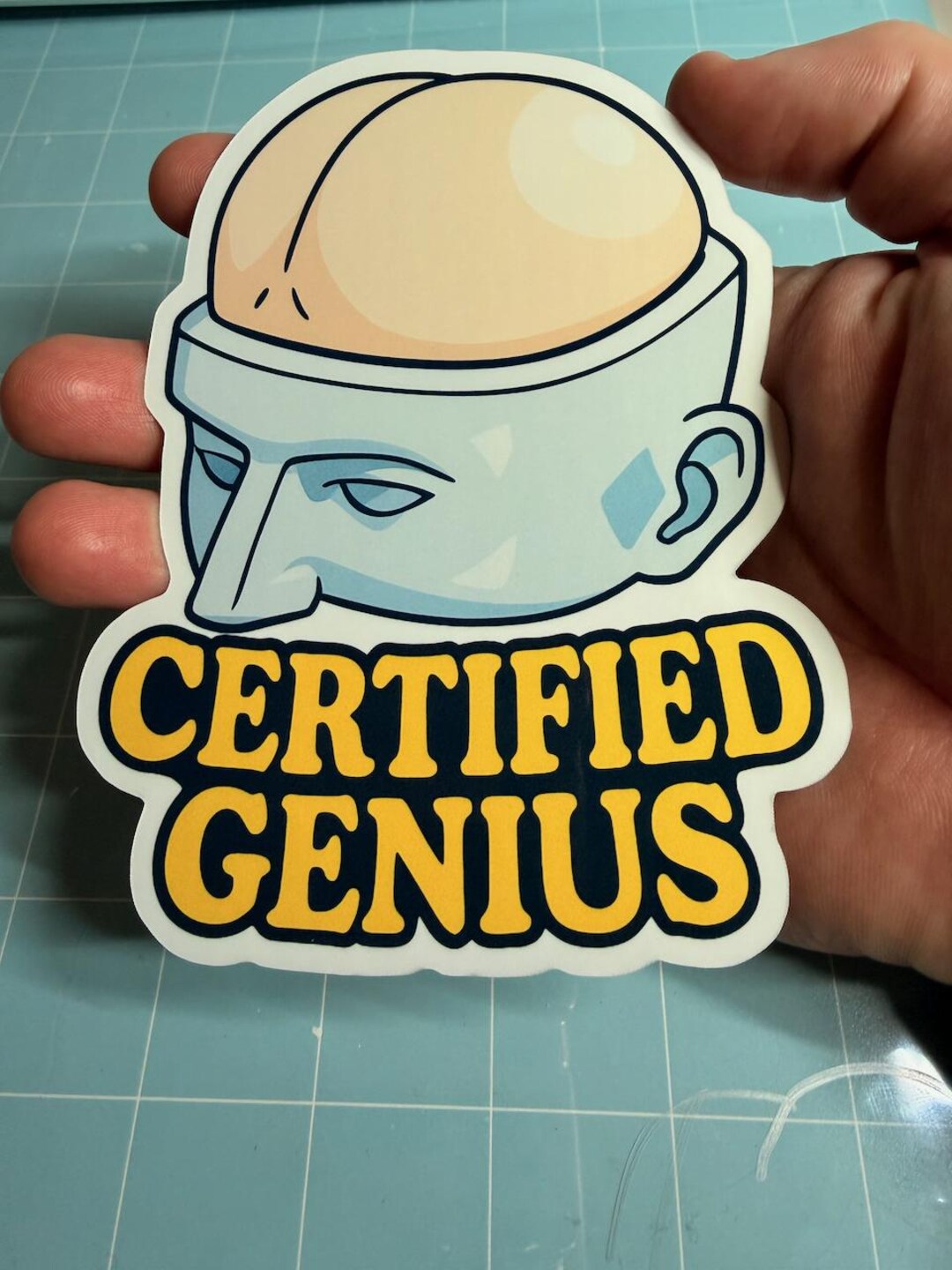 Certified Genius Smooth Brain Sticker - Etsy