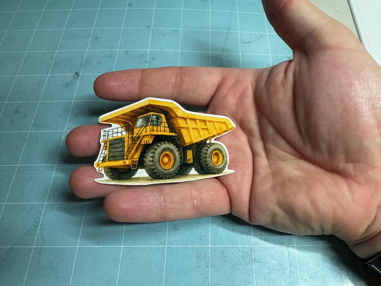 Watercolor Mining Dump Truck Sticker – Massive Yellow Hauler ...