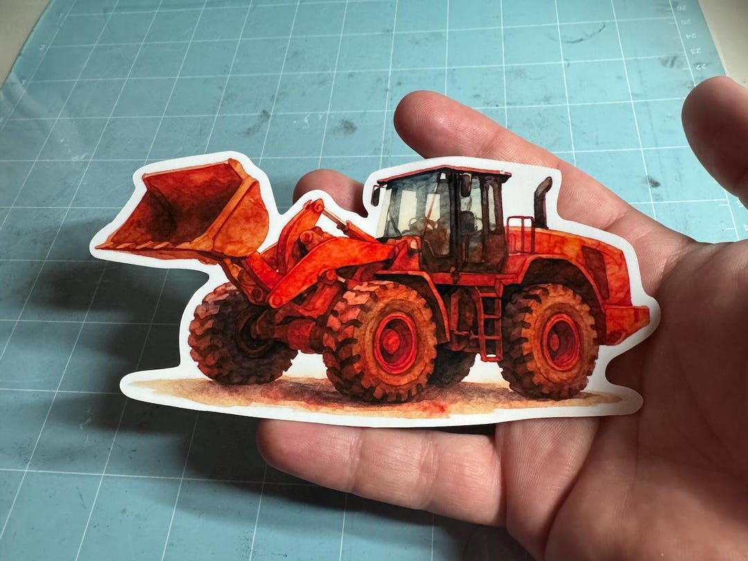 Watercolor Front Loader Sticker – Construction Art - Etsy