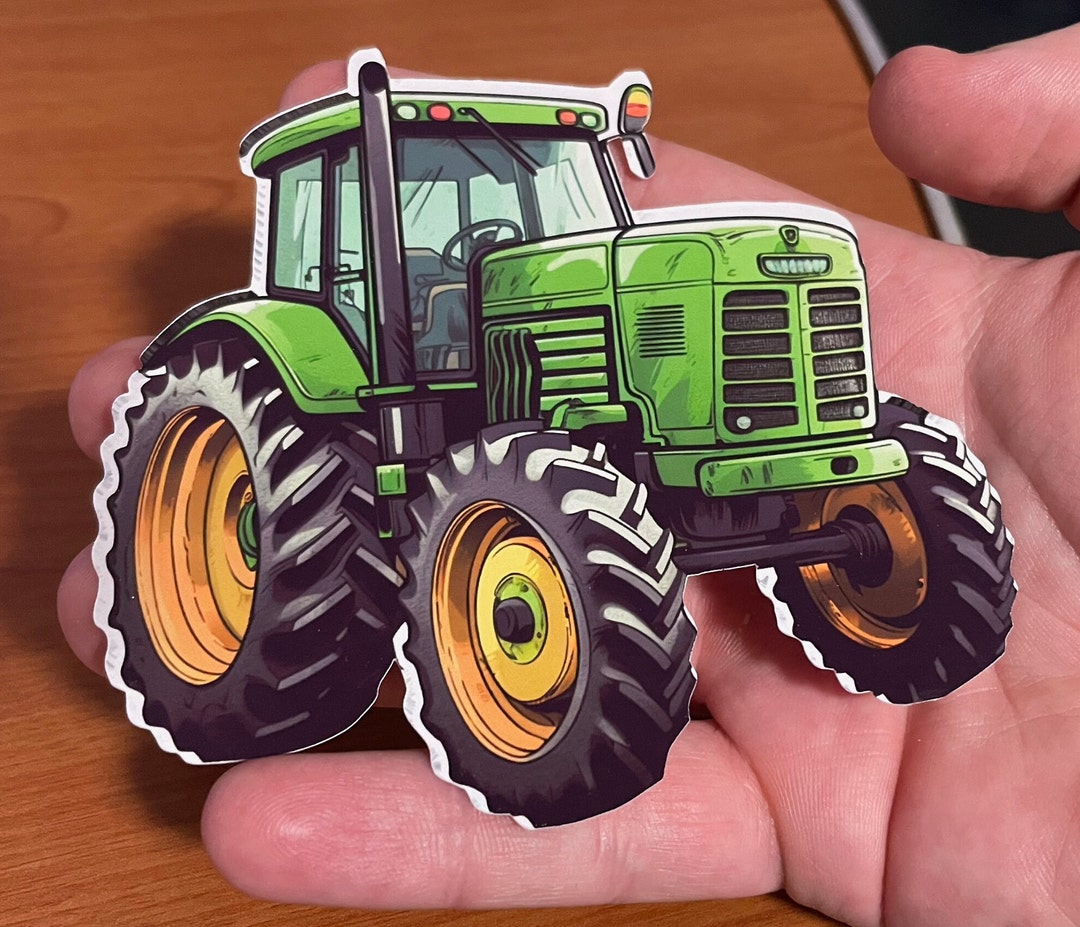 Green Tractor Sticker - Etsy