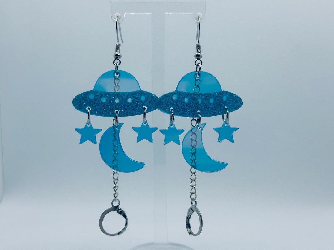 Blue UFO Loop Earplug/airpod Holder Earrings - Etsy