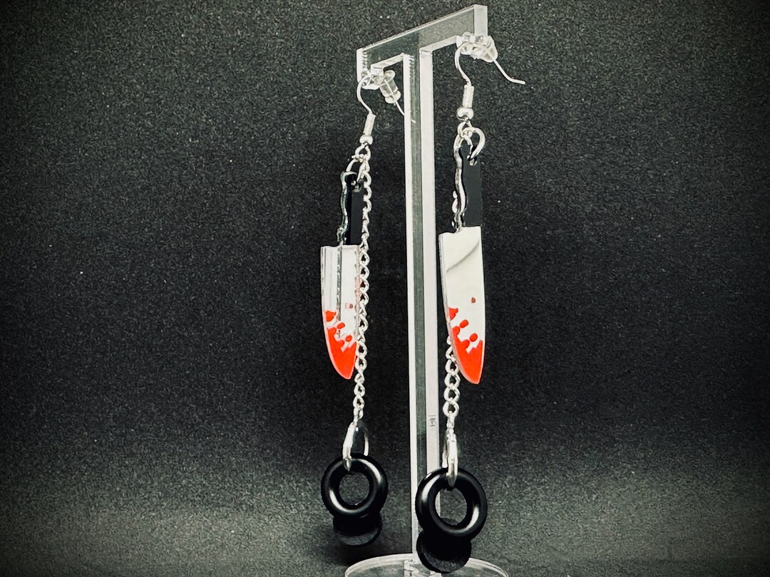 Bloody Knife Loop Earplug/airpod Holder Earrings - Etsy