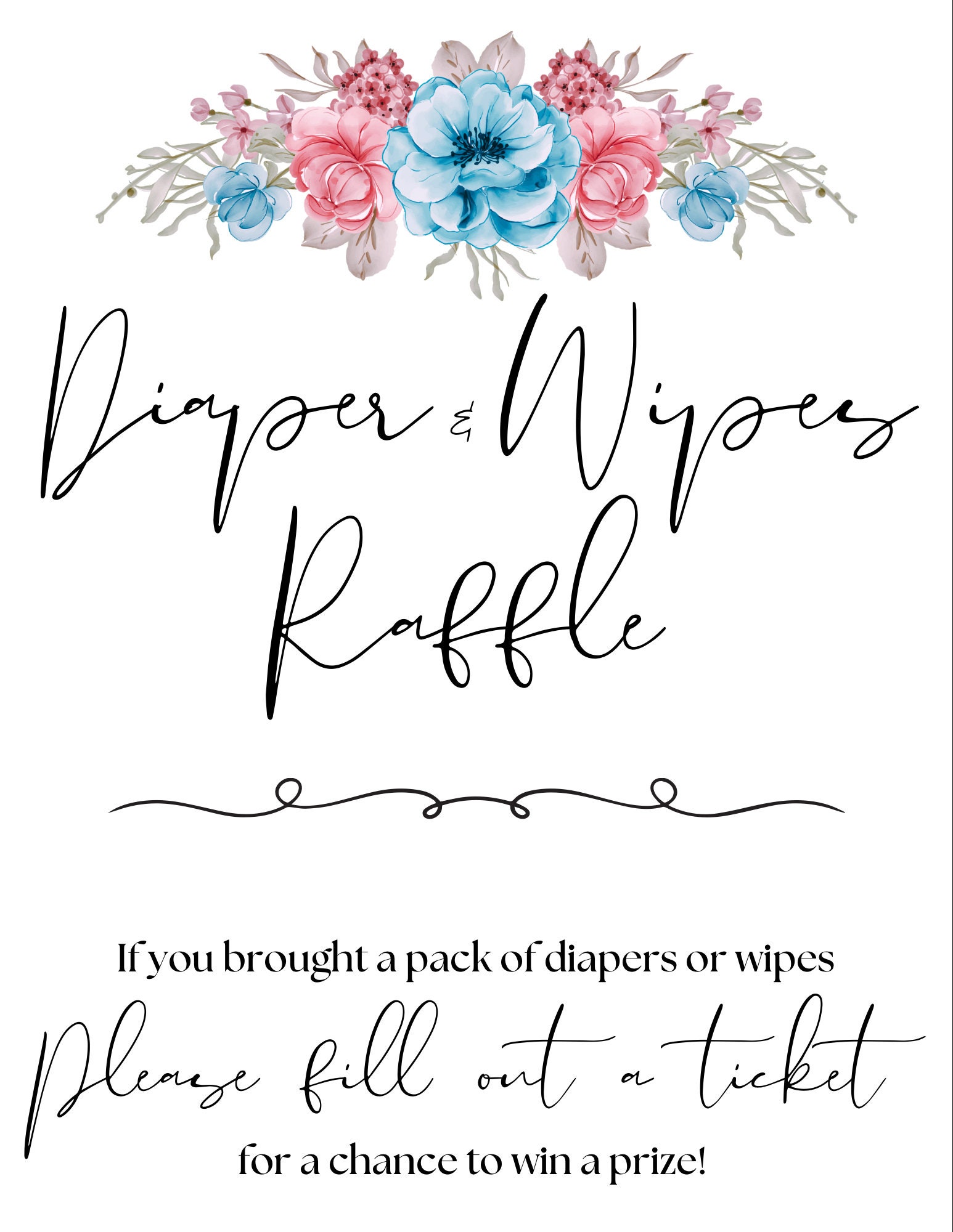 Diaper and Wipes Raffle Sign - Etsy