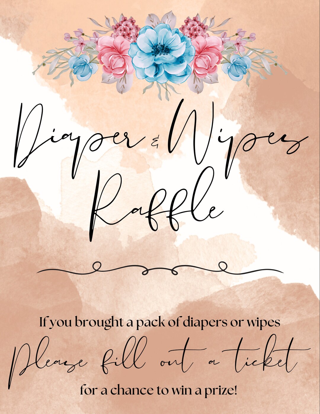 Diaper and Wipes Raffle Sign - Etsy