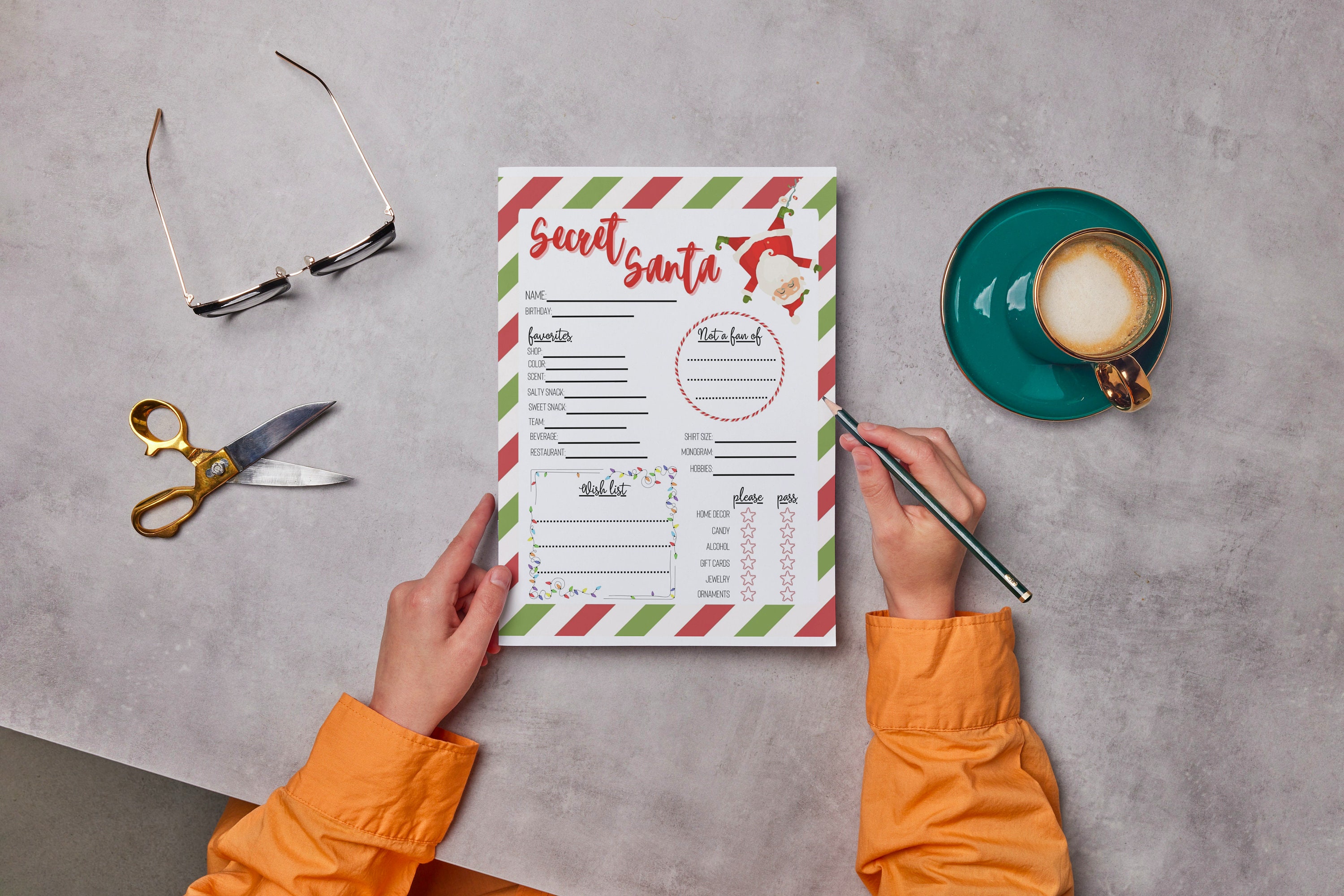 Secret Santa Questionnaire - Etsy