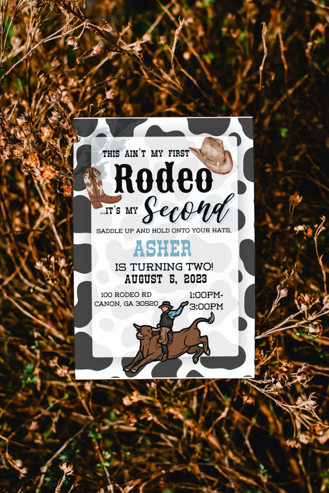 Second Birthday Rodeo Invitation: Cowboy Theme (digital Download) - Etsy