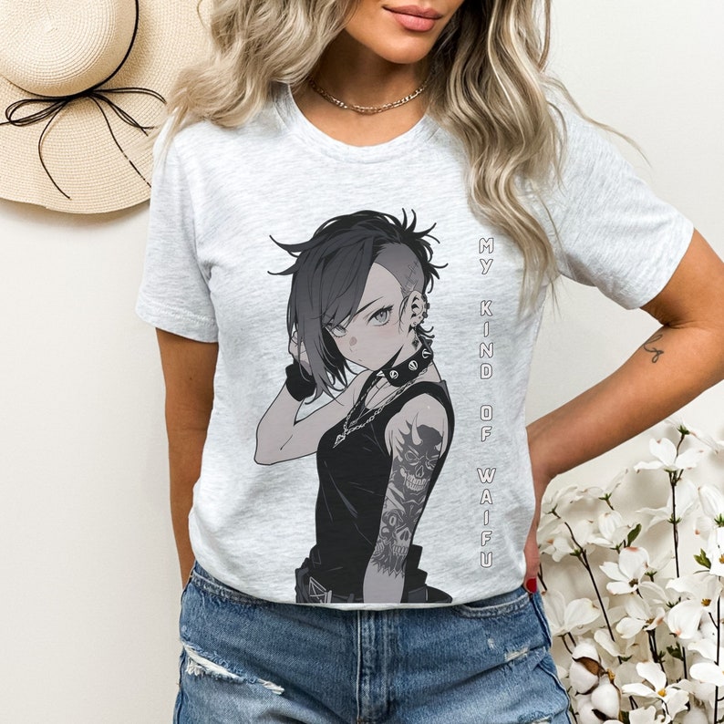 My Kind of Waifu Anime Girl T-shirt Cute Punk Rock Woman - Etsy