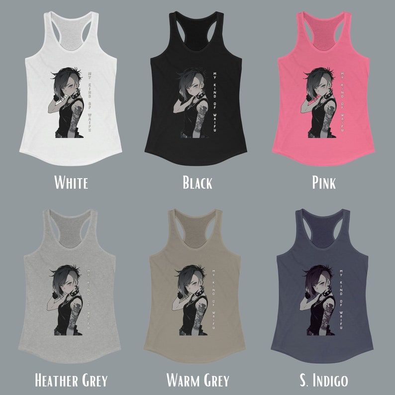My Kind of Waifu Anime Girl Tank Top, Cute Punk Rock Woman Shirt ...