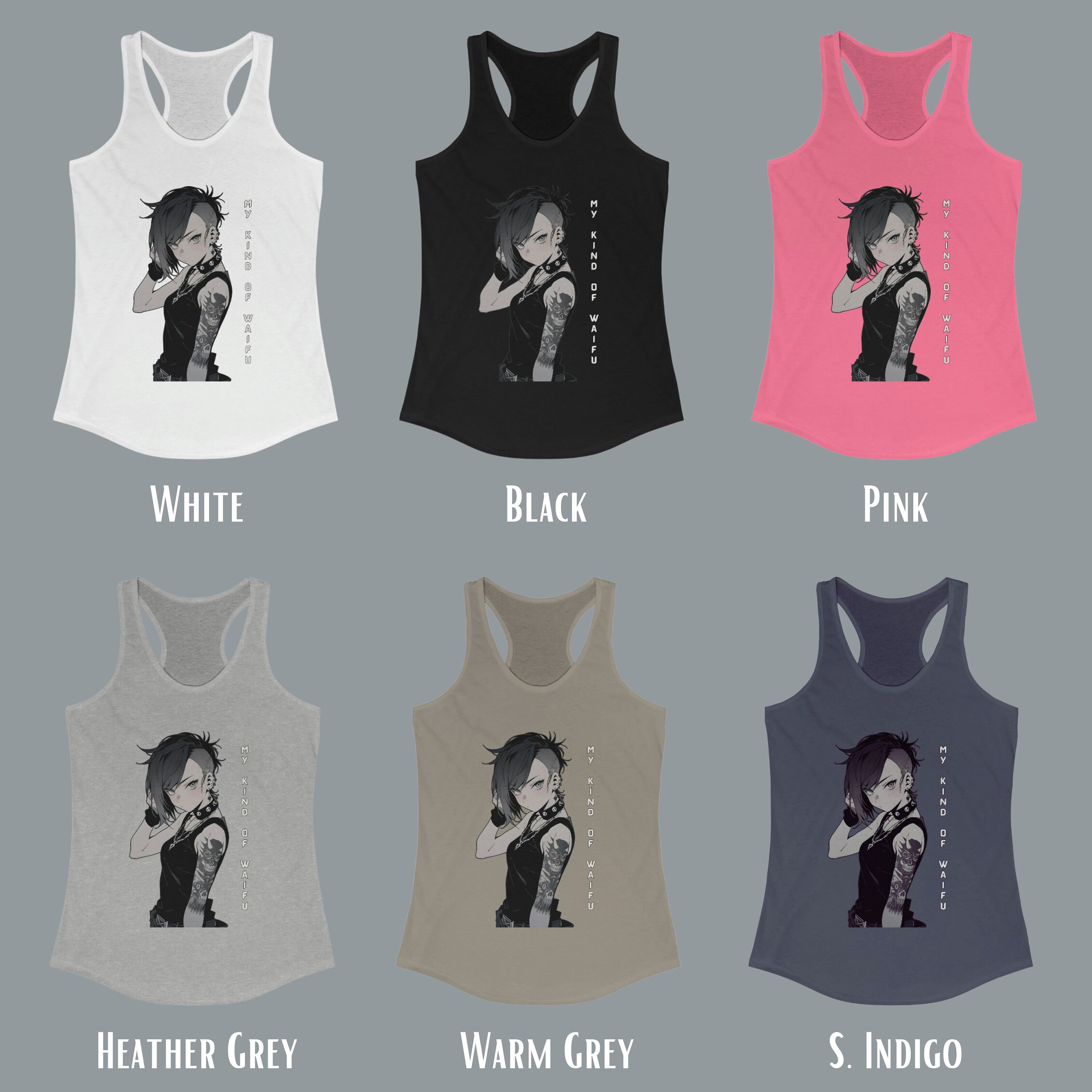 My Kind of Waifu Anime Girl Tank Top, Cute Punk Rock Woman Shirt ...