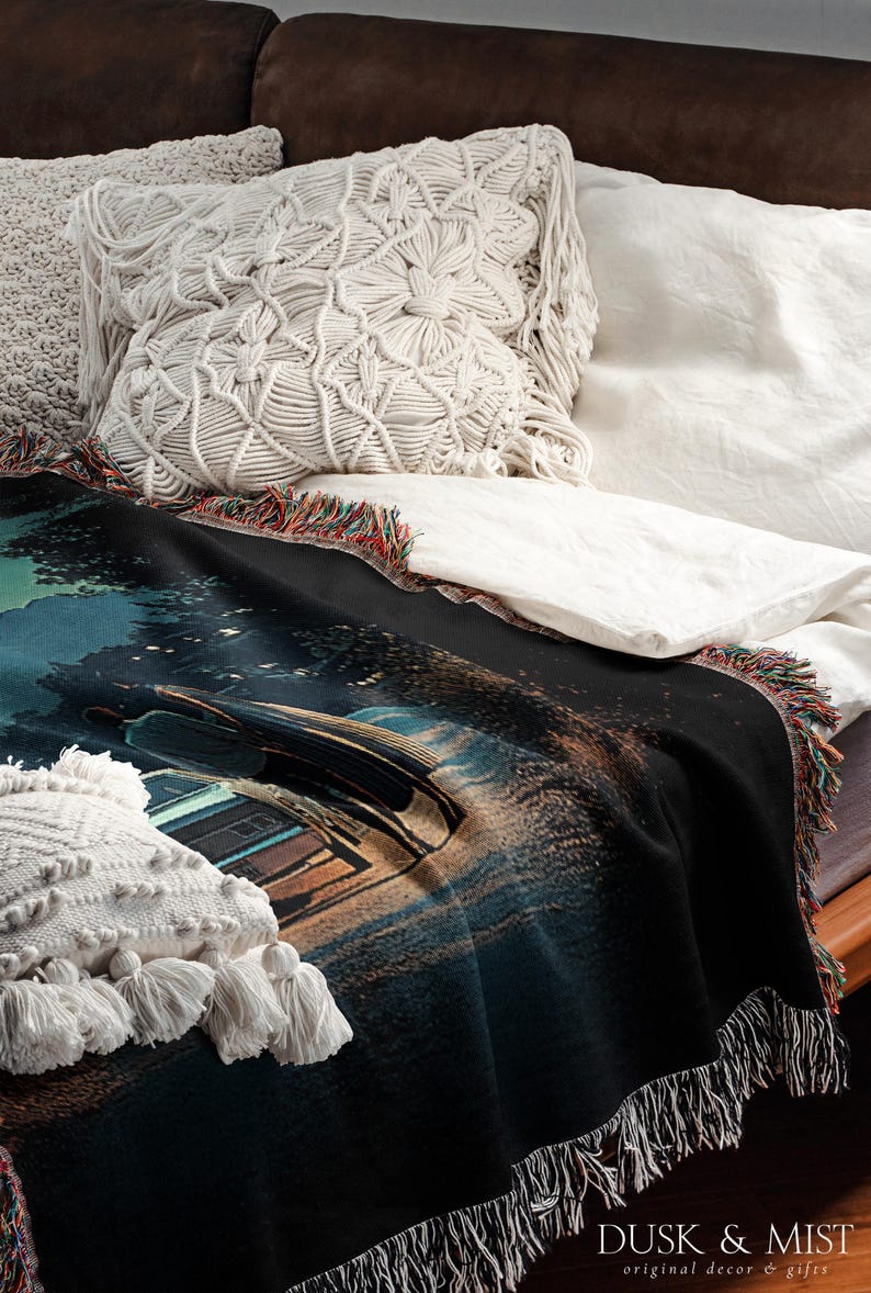 Retro Alien Abduction Woven Blanket | Sci-fi UFO Throw - Etsy