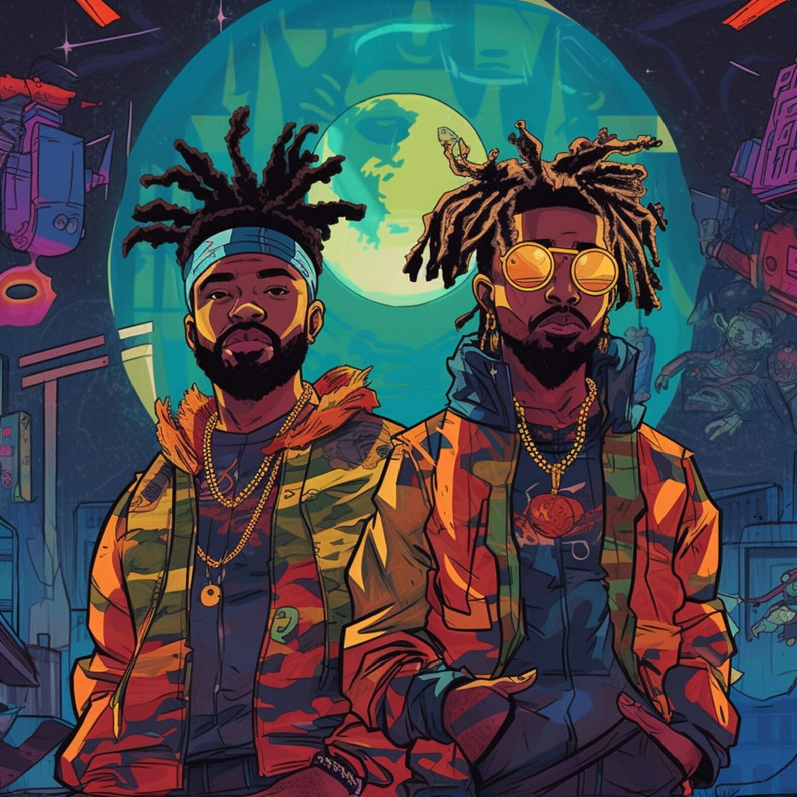 Earthgang Moon Digital Comic Art - Etsy