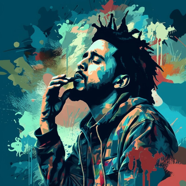 J. Cole Peace Abstract Digital Art - Etsy