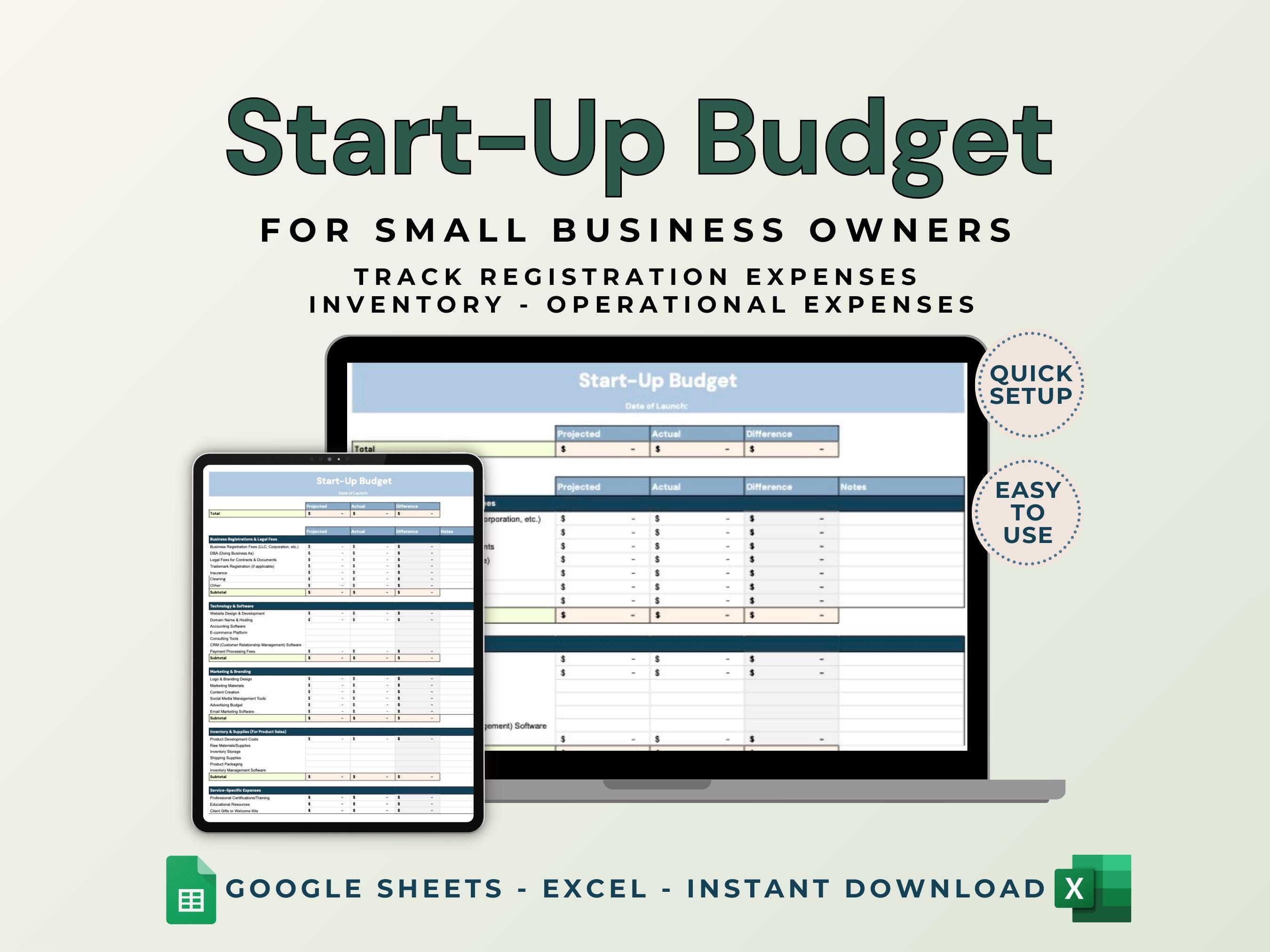 Small Business Budget Template | Easy Bookkeeping for Startups ...