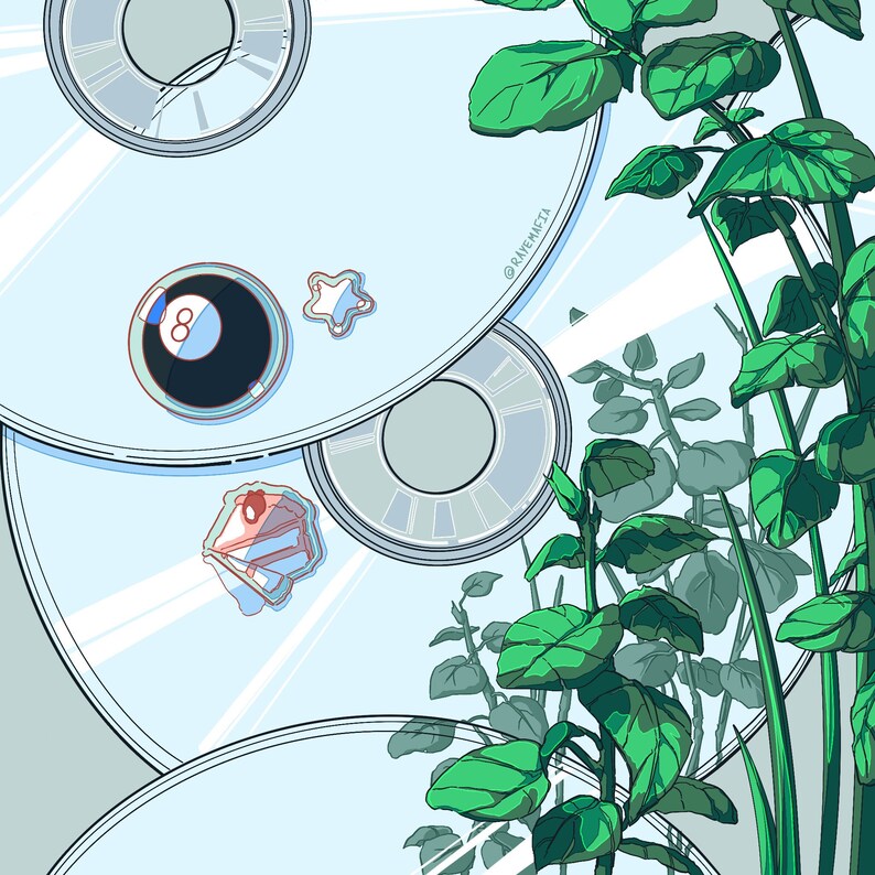Retro CD Plant Art Print (5" X 5") - Etsy
