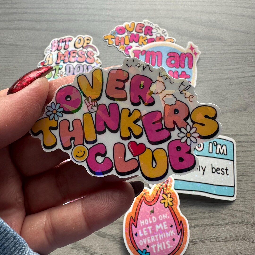 Over Thinker's Club-vinylsticker - Etsy België