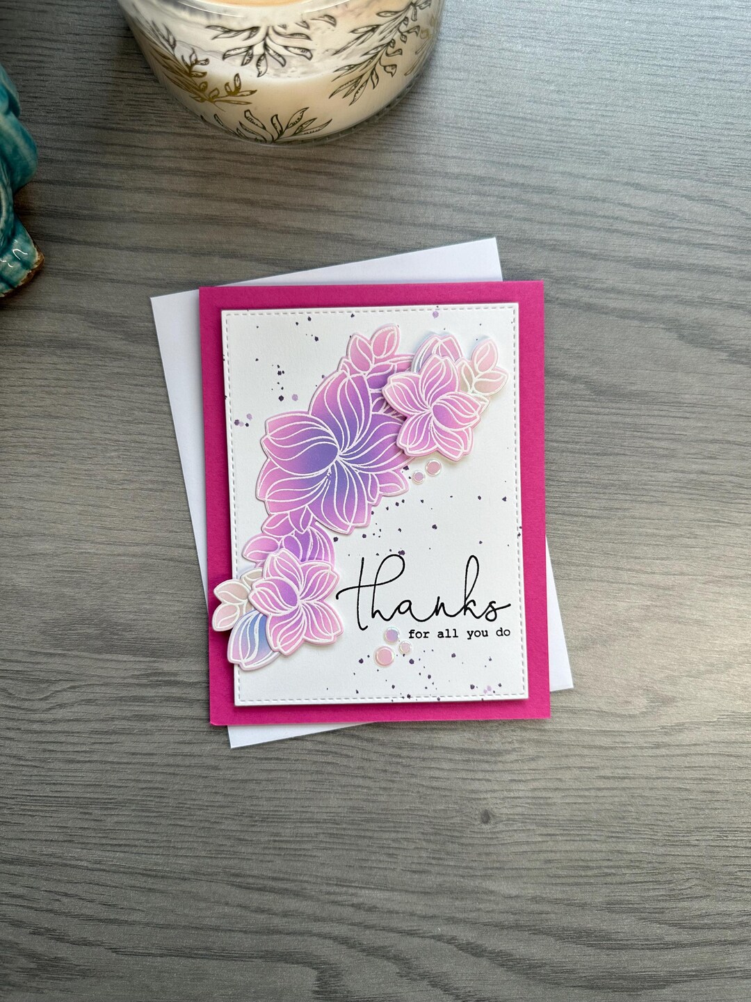 Thanks You Card Greeting Card A2 Size Handmade - Etsy