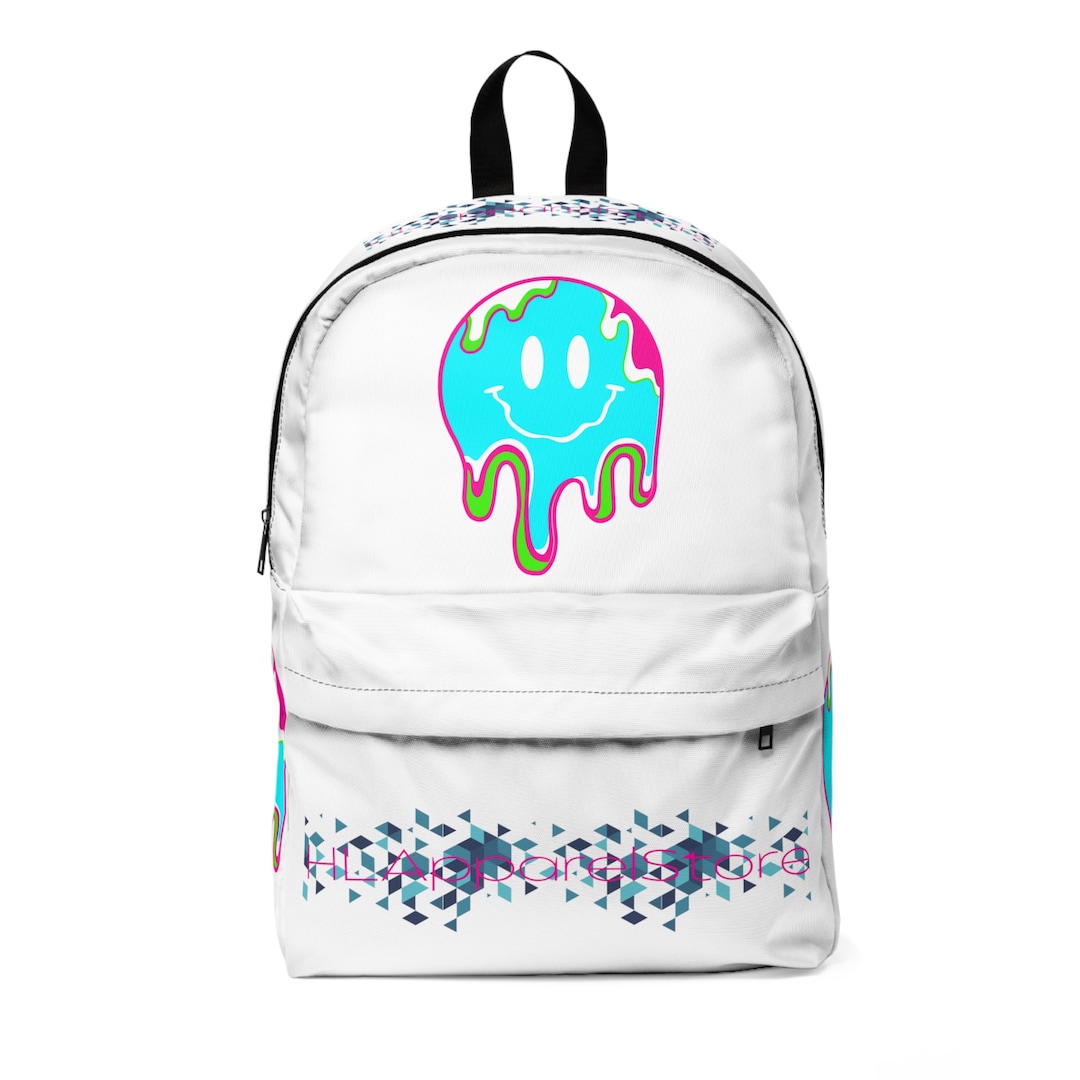 Quirky Custom Melted Smiley Face Backpack Handcrafted for a Fun Touch ...