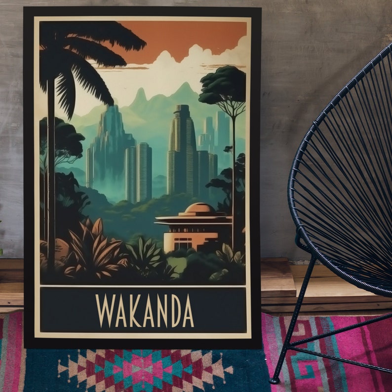Wakanda Vintage Travel Poster, Fictional City Art (digital Download) - Etsy