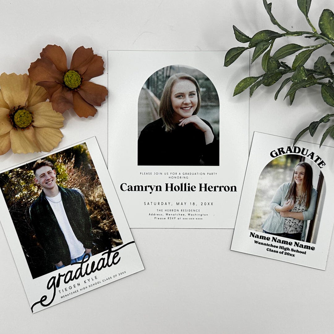 Custom Graduation Photo Magnet: Personalized Grad Party Invitation - Etsy