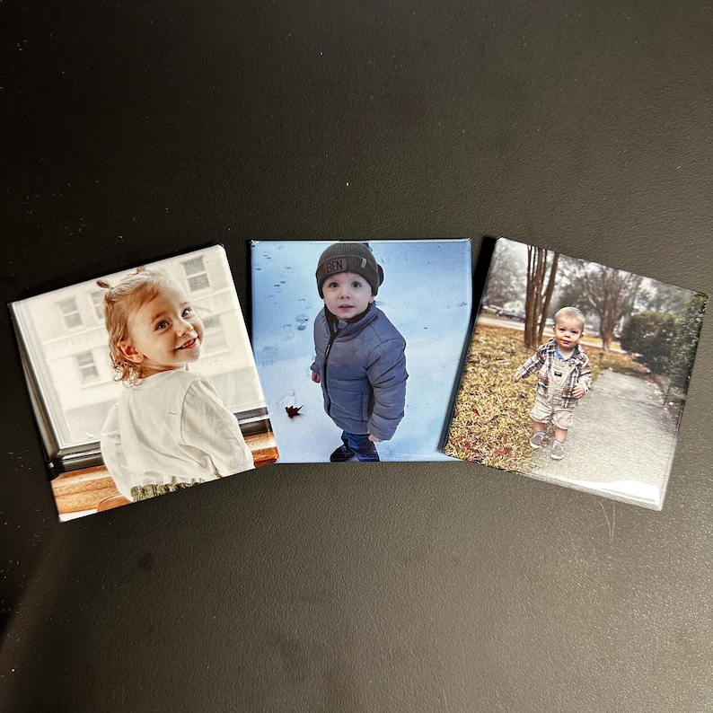 Custom Button-style Fridge Photo Magnets Personalized Square/rectangle ...