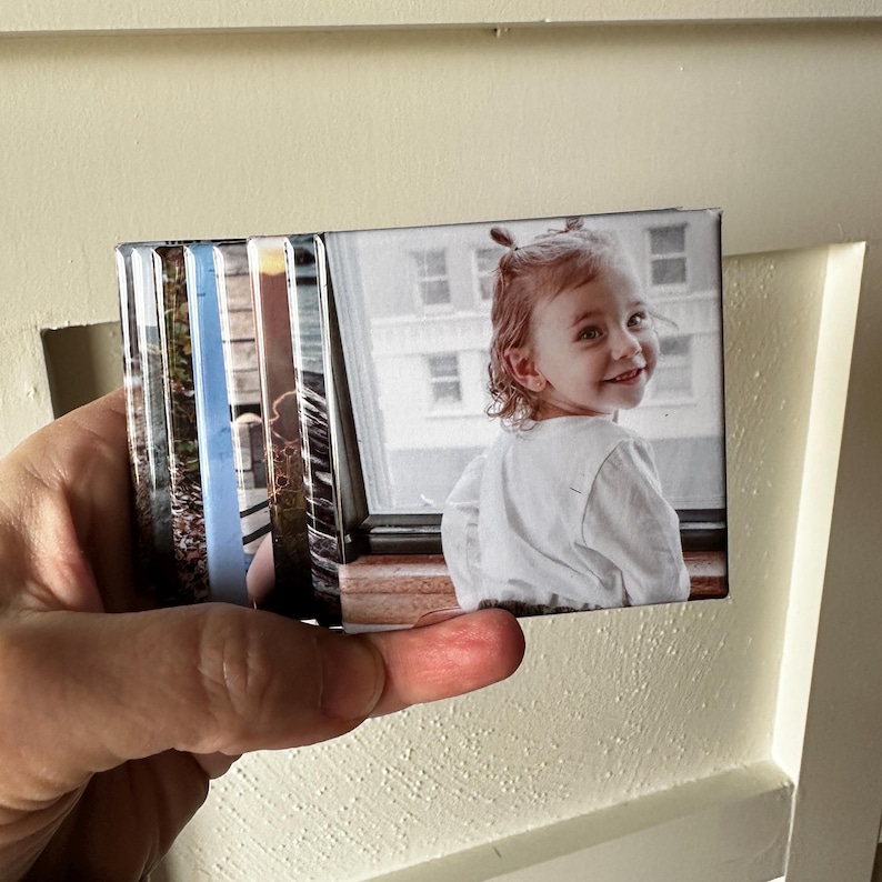 Custom Button-style Fridge Photo Magnets Personalized Square/rectangle ...