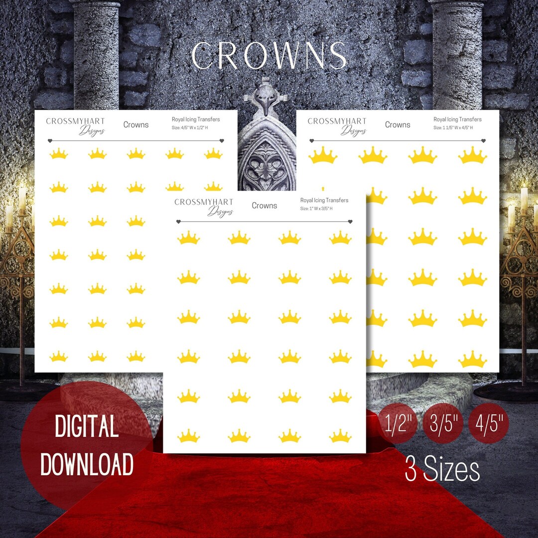 Crowns Royal Icing Transfer Sheet | Tiaras Royal Icing Transfers | King ...