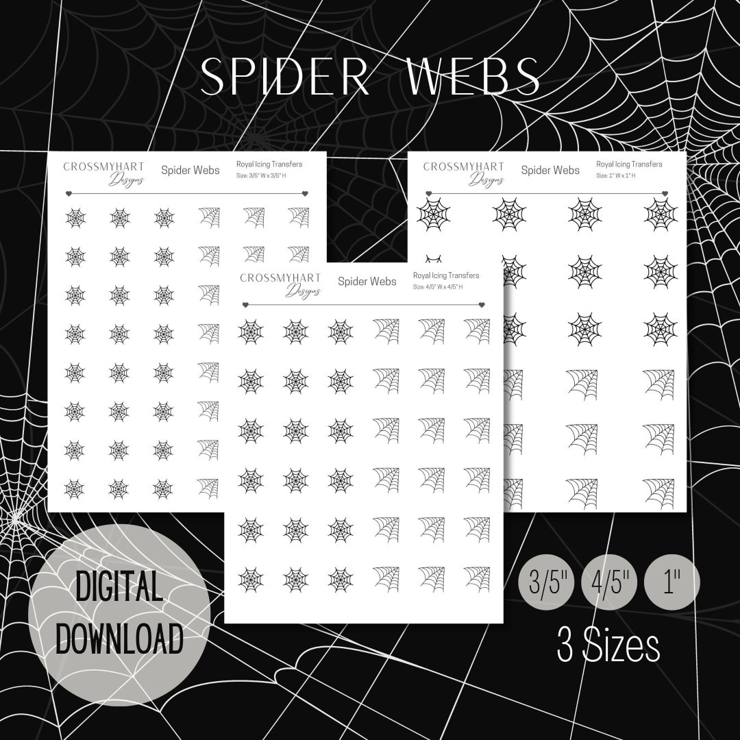 Spider Webs Royal Icing Transfer Sheet Web Royal Icing - Etsy