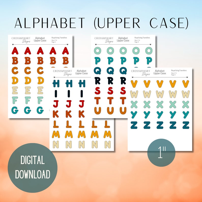 Alphabet Royal Icing Transfer Sheet | Letters Royal Icing Transfers ...