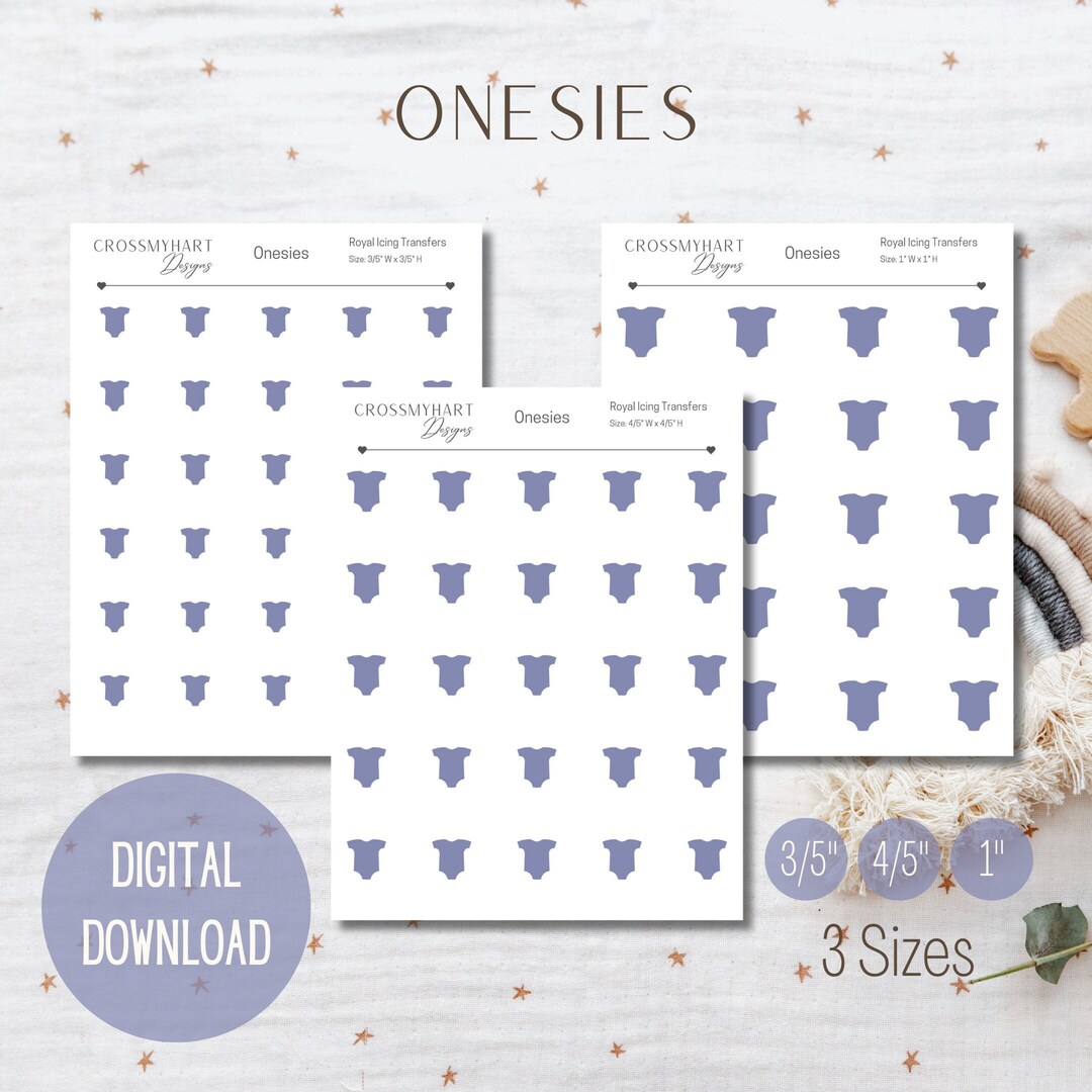 Onesies Royal Icing Transfer Sheet Baby Onesies Royal Icing Transfers ...