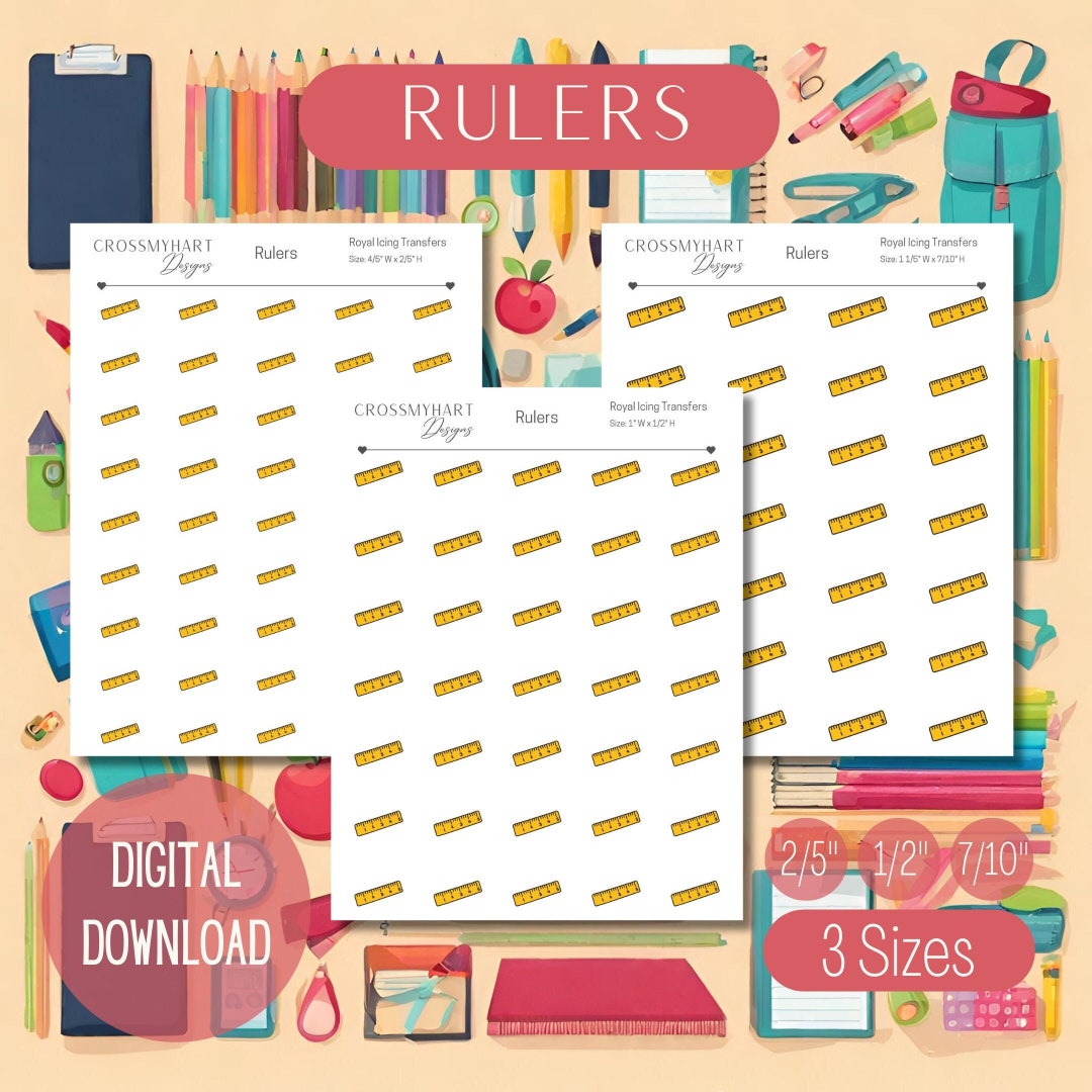 Rulers Royal Icing Transfer Sheet | Ruler Royal Icing Transfers ...